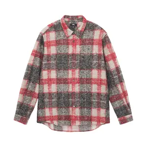 StÜssy Plaid Knit Button-down Shirt - Red