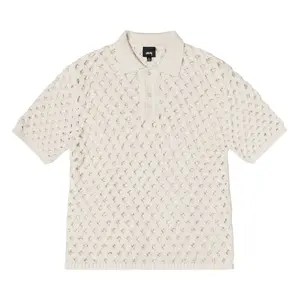 StÜssy Big Mesh Polo Sweater 'ivory - Cream