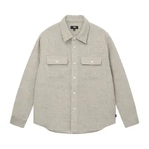 StÜssy Speckled Wool Cpo Shirt - Grey
