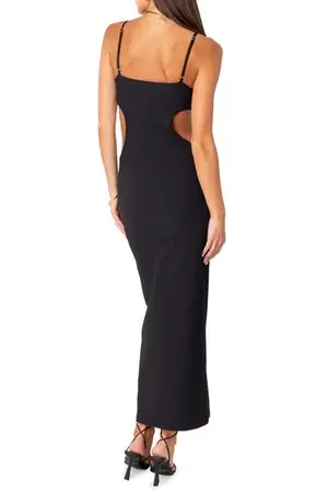 EDIKTED Cutout Ribbed Maxi Dress