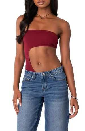 EDIKTED Indy Cutout Strapless Bodysuit