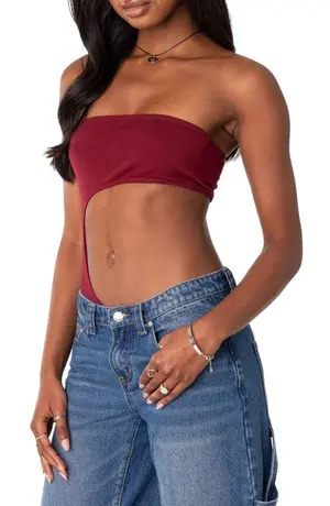 EDIKTED Indy Cutout Strapless Bodysuit