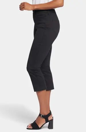NYDJ Chloe Frayed Hems Crop Jeans - Black