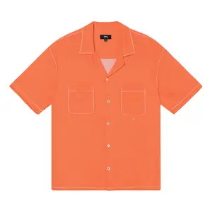 StÜssy Contrast Pick Stitched Shirt 'peach - Orange