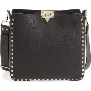 Valentino Garavani Rockstud Leather Hobo - Nero