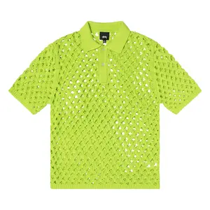 StÜssy Big Mesh Polo Sweater 'lime - Green