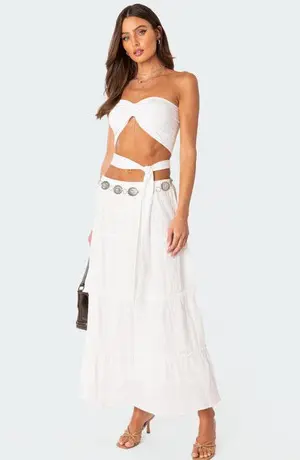 EDIKTED Wyatt Strapless Wrap Bandeau Top