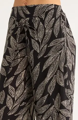 Elan Print Cover-up Wrap Pants - Black Catagena Print
