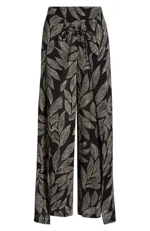 Elan Print Cover-up Wrap Pants - Black Catagena Print