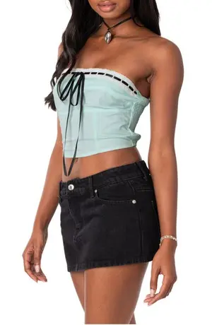 EDIKTED Poplin Bustier Top