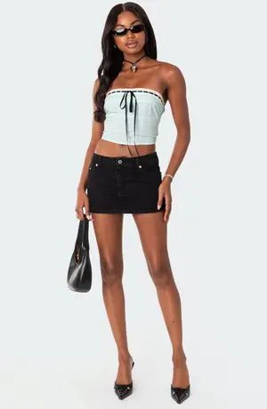 EDIKTED Poplin Bustier Top