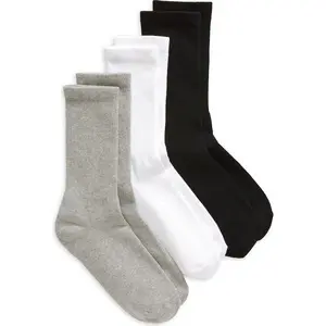 Nordstrom Everyday Crew Socks - Pack Of 3 Black -grey -white