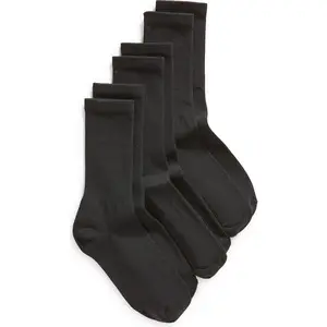 Nordstrom Everyday Crew Socks Pack Of 3 - Black