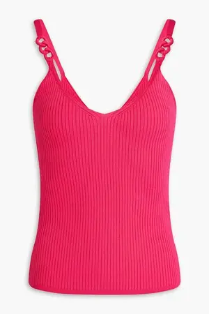 Sandro Ribbed-knit Tank - Fuchsia