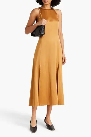 Loulou De Saison Loulou Studio Mina Silk-satin Midi Dress - Camel