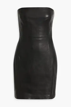 Theory Strapless Leather Mini Dress