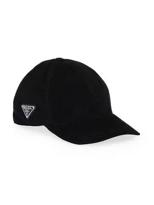 Prada Corduroy Baseball Cap - Black