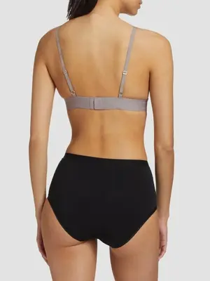 Wolford Beauty Cotton Triangle Bralette - Smoke