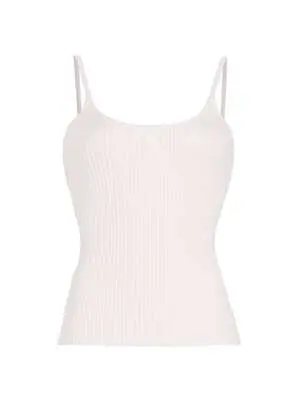 COURREGES Embroidered Rib-knit Camisole Pale Pink