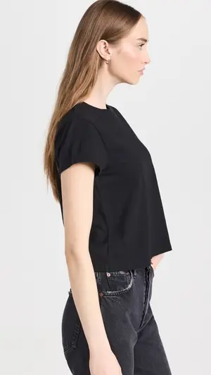 AGOLDE Adine Shrunken Tee - Black