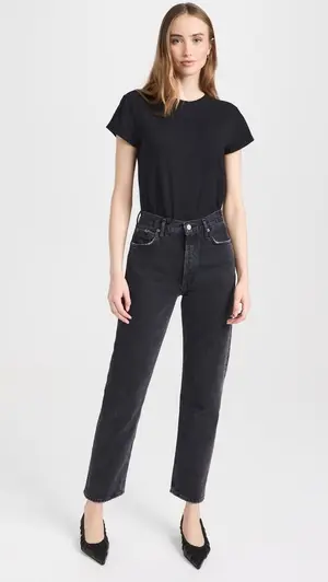 AGOLDE Adine Shrunken Tee - Black