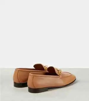 JIMMY CHOO Diamond Tilda Leather Loafers - Beige