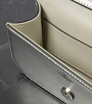 Valentino Garavani Locò Small Metallic Leather Shoulder Bag - Silver