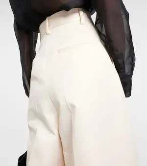 Khaite Teyana Pleated Satin Wide-leg Pants