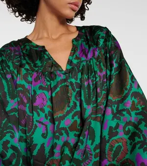 Velvet By Graham & Spencer Reeve Printed Satin Blouse - Multicoloured