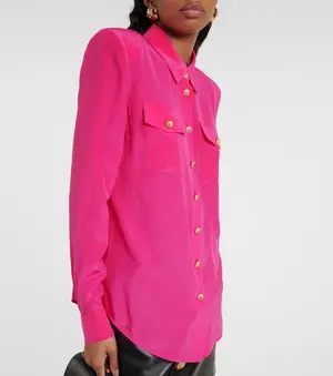 Balmain Silk Crepe De Chine Shirt - Pink