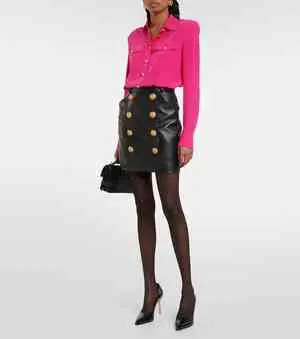 Balmain Silk Crepe De Chine Shirt - Pink