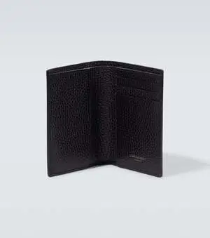 Saint Laurent Tiny Cassandre Leather Wallet - Black