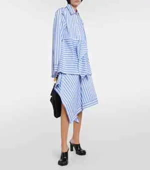 JW Anderson Striped Peplum Shirt - Blue