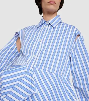 JW Anderson Striped Peplum Shirt - Blue
