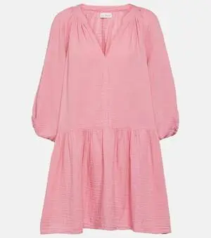 Velvet By Graham & Spencer Nica Cotton Gauze Minidress - Pink