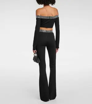 David Koma Crystal-embellished Crop Top