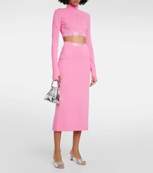 David Koma Embellished Cropped Top