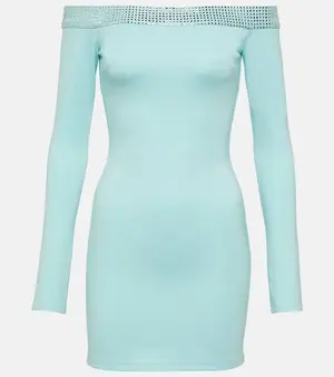 David Koma Crystal-embellished Minidress - Blue