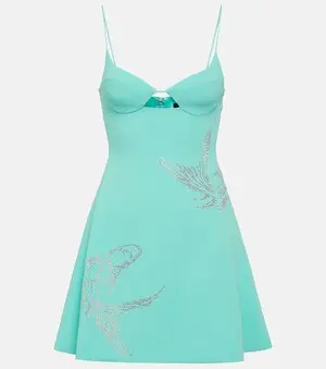 David Koma Crystal-embellished Minidress - Multicoloured