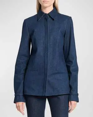 Gabriela Hearst - Cruz Denim Collared Shirt