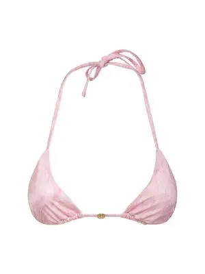 Versace VERSACE Barocco Print Triangle Bikini Top - Pink