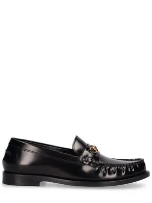 Versace VERSACE 20mm Leather Loafers - Black