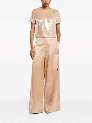 Staud Belted Satin Palazzo Pants