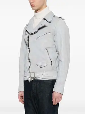 Yohji Yamamoto Belted Leather Biker Jacket