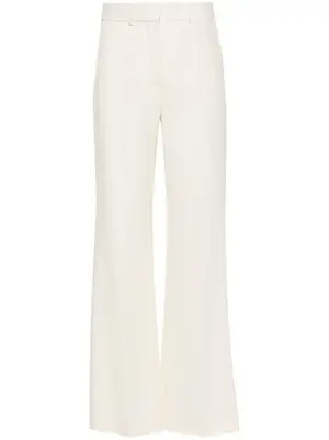 JOSEPH Pressed-crease Flared Trousers - White