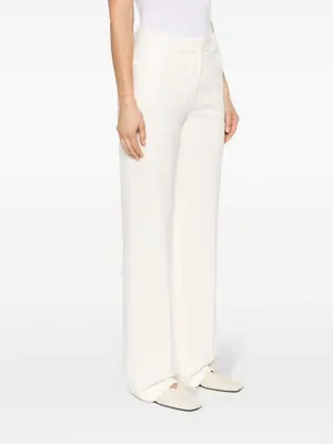 JOSEPH Pressed-crease Flared Trousers - White