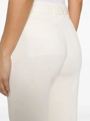 JOSEPH Pressed-crease Flared Trousers - White