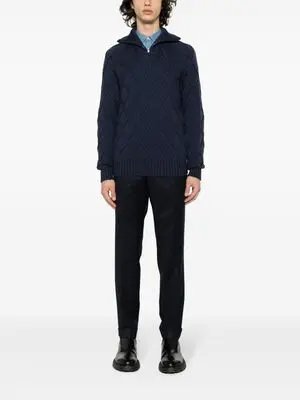 PT TORINO Tailored Virgin Wool Trousers - Blue