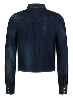 Dsquared2 Logo-tag Cropped Denim Shirt