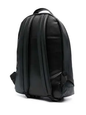 Calvin Klein Leather Backpack With Logo Plaque